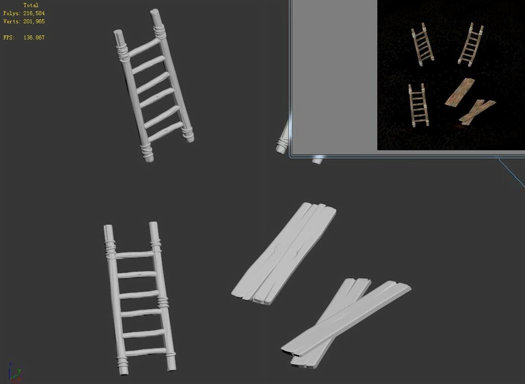 ArtStation - Ladders - wood board 11 | Game Assets