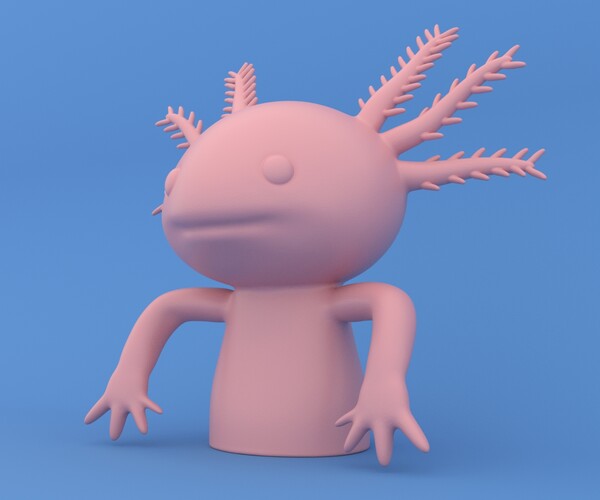 ArtStation - Cute Axolotl - 3D Print Model | Resources