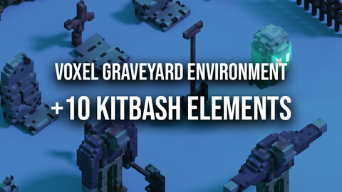 ArtStation - +10 Voxel Graveyard Environment Kitbash | Game Assets