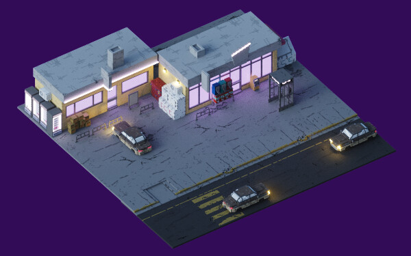 ArtStation - 2D/3D Voxel Shopping mall Kitbash | Resources