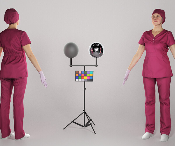 ArtStation - Nurse in red uniform ready for animation 282 | Game Assets