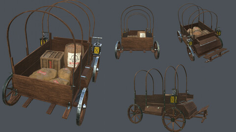 ArtStation - Wooden Covered Cart | Resources