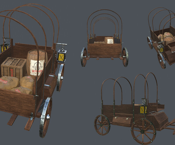 ArtStation - Wooden Covered Cart | Resources