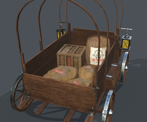 ArtStation - Wooden Covered Cart | Resources