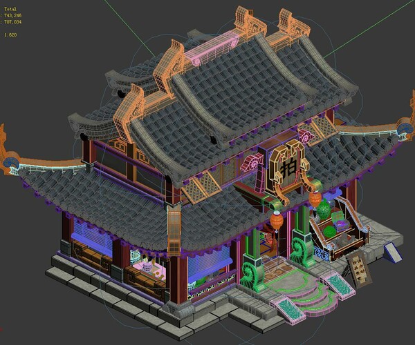 ArtStation - Ancient capital building - auction shop | Game Assets