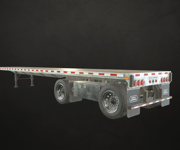 ArtStation - Semi Trailer Flatbed - Low Poly | Game Assets