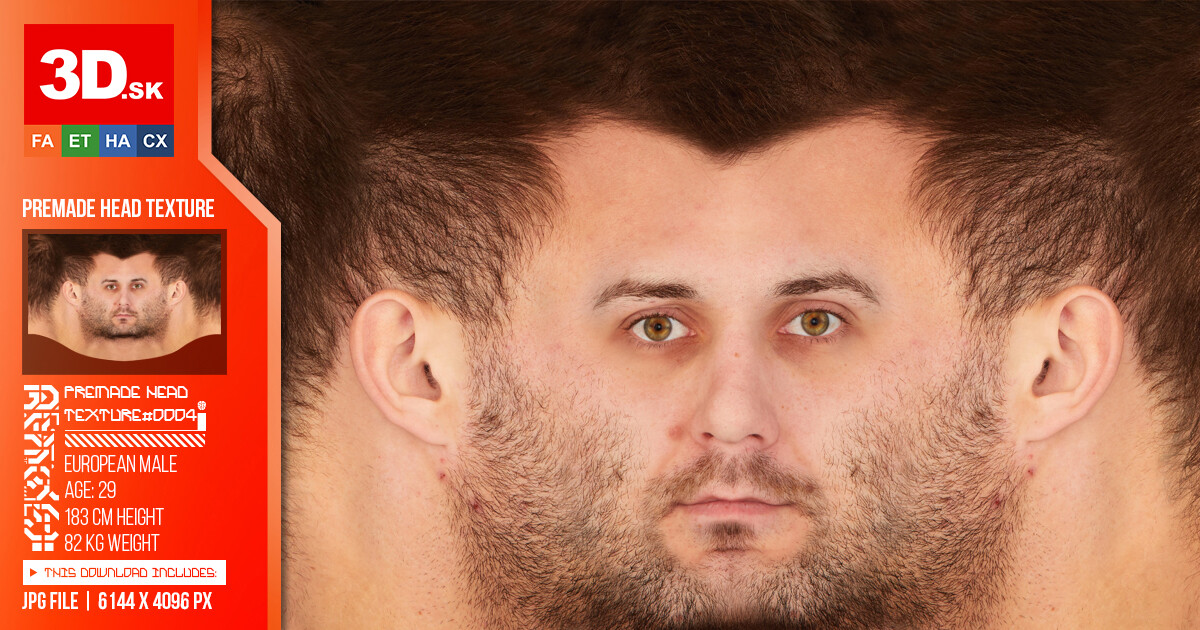 ArtStation - Male Premade Head Texture 0004 | Game Assets