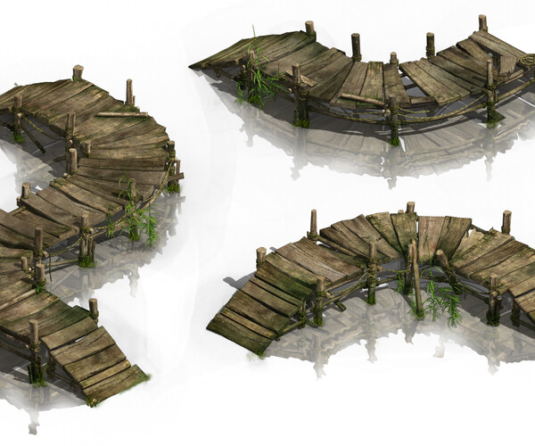 ArtStation - Lake - wooden bridge | Game Assets