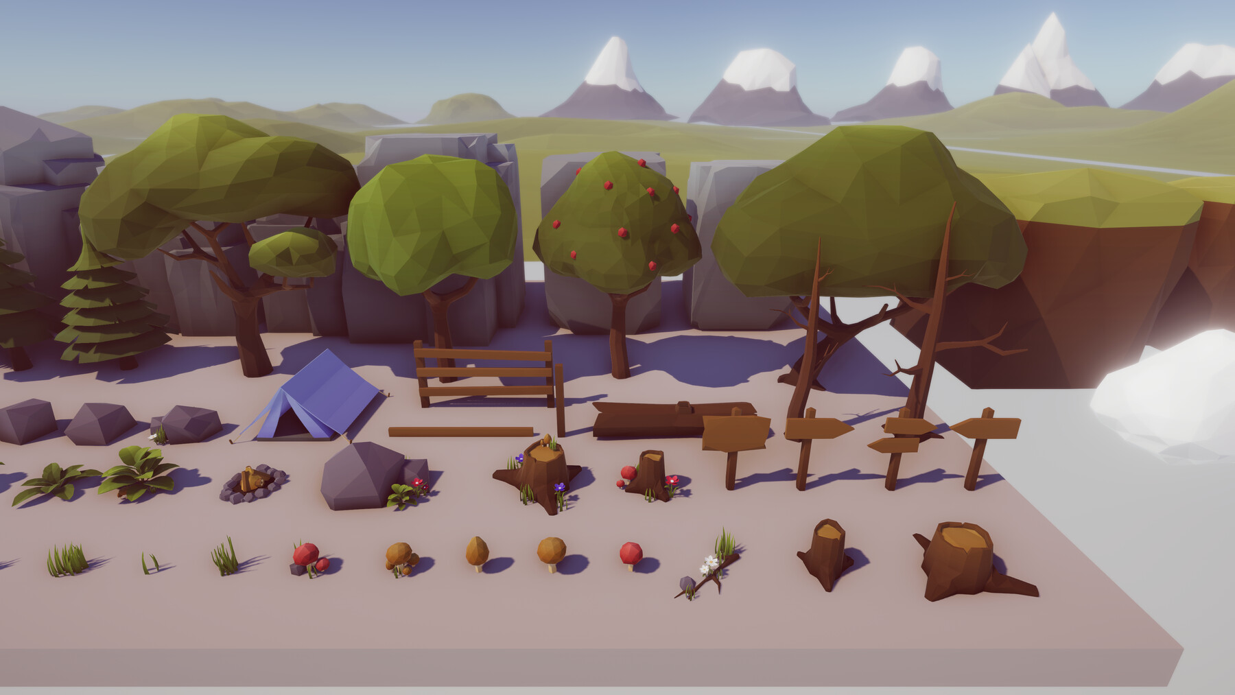 ArtStation - Low Poly Nature Gradient - Asset for Unity 3D, Map and ...