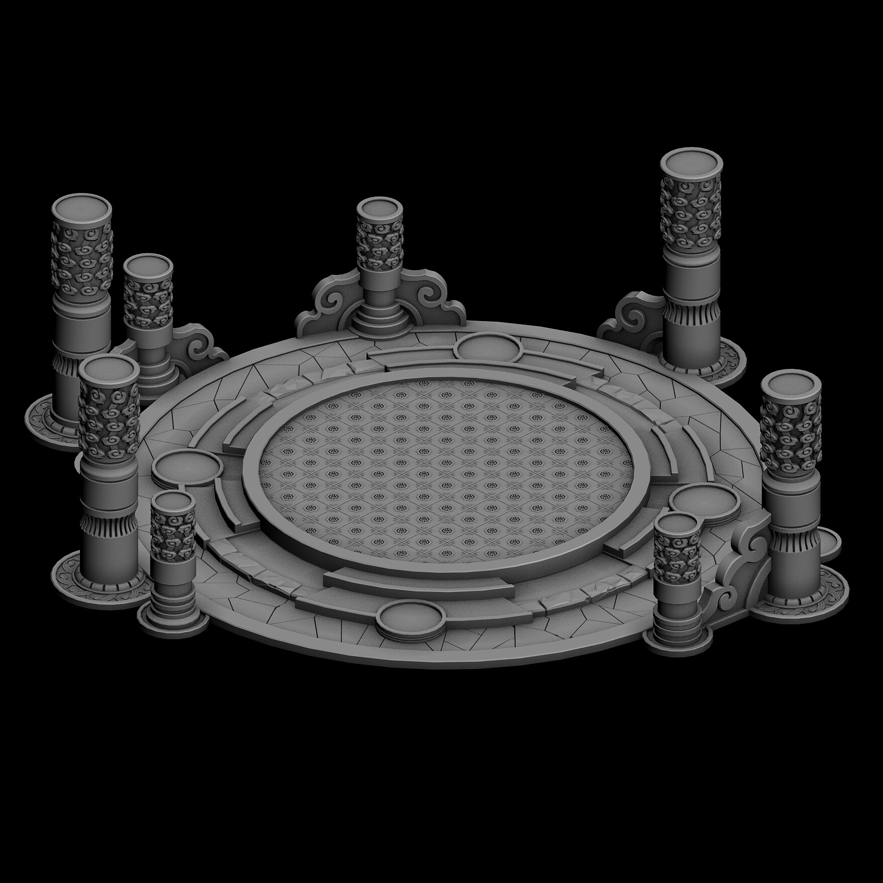 ArtStation - Building platform - round city center decoration | Game Assets