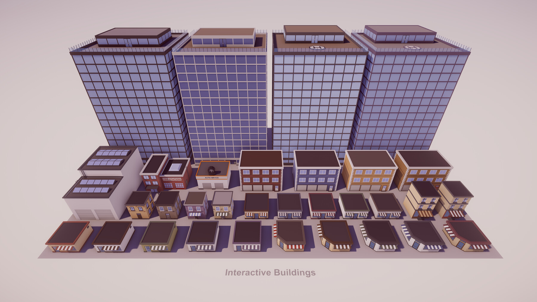 ArtStation - Low Poly Megapolis Pack - Asset for Unity 3D, City Map and Models | Game Assets