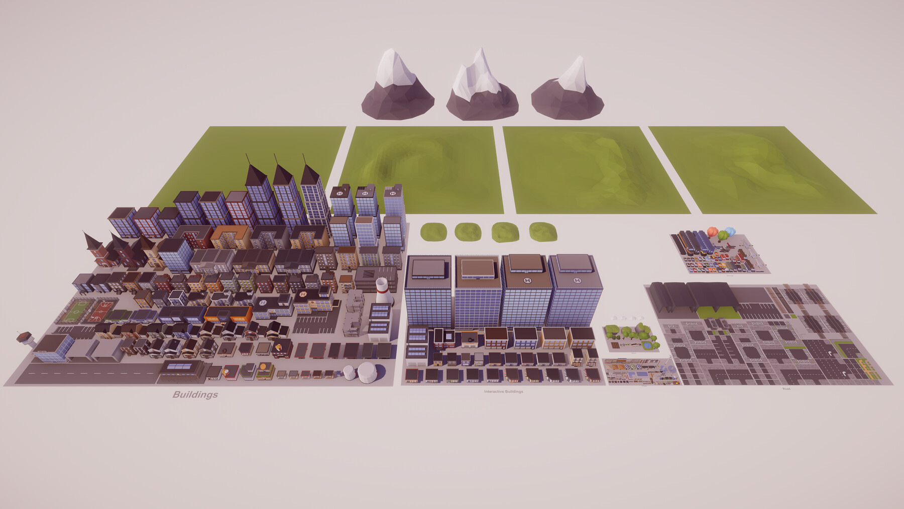 ArtStation - Low Poly Megapolis Pack - Asset for Unity 3D, City Map and Models | Game Assets