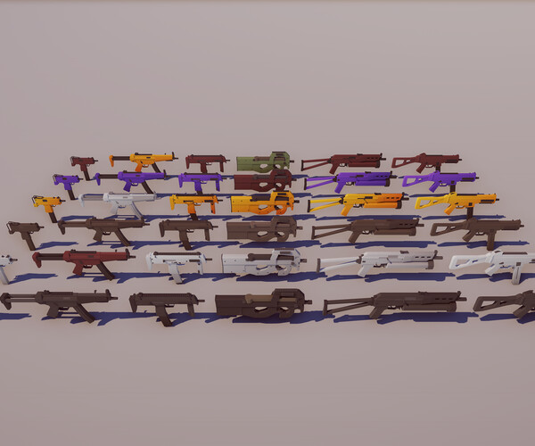 ArtStation - Low Poly FPS Weapons Pack - Asset for Unity 3D | Game Assets