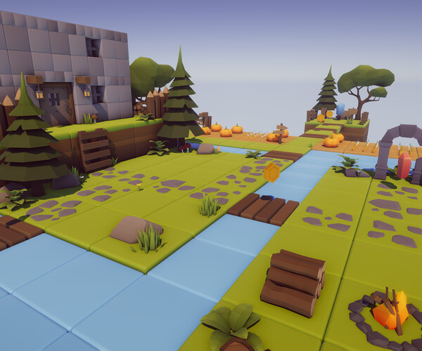 ArtStation - Cartoon Cube World - Asset for Unity 3D, Map and Models | Game Assets