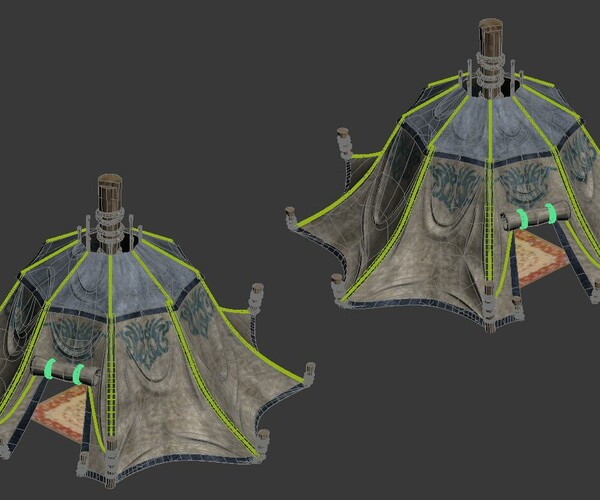 ArtStation - Barracks Buildings - Tents 043 | Game Assets