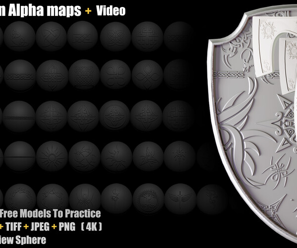 ArtStation - 70 Pattern Alpha Maps | Brushes