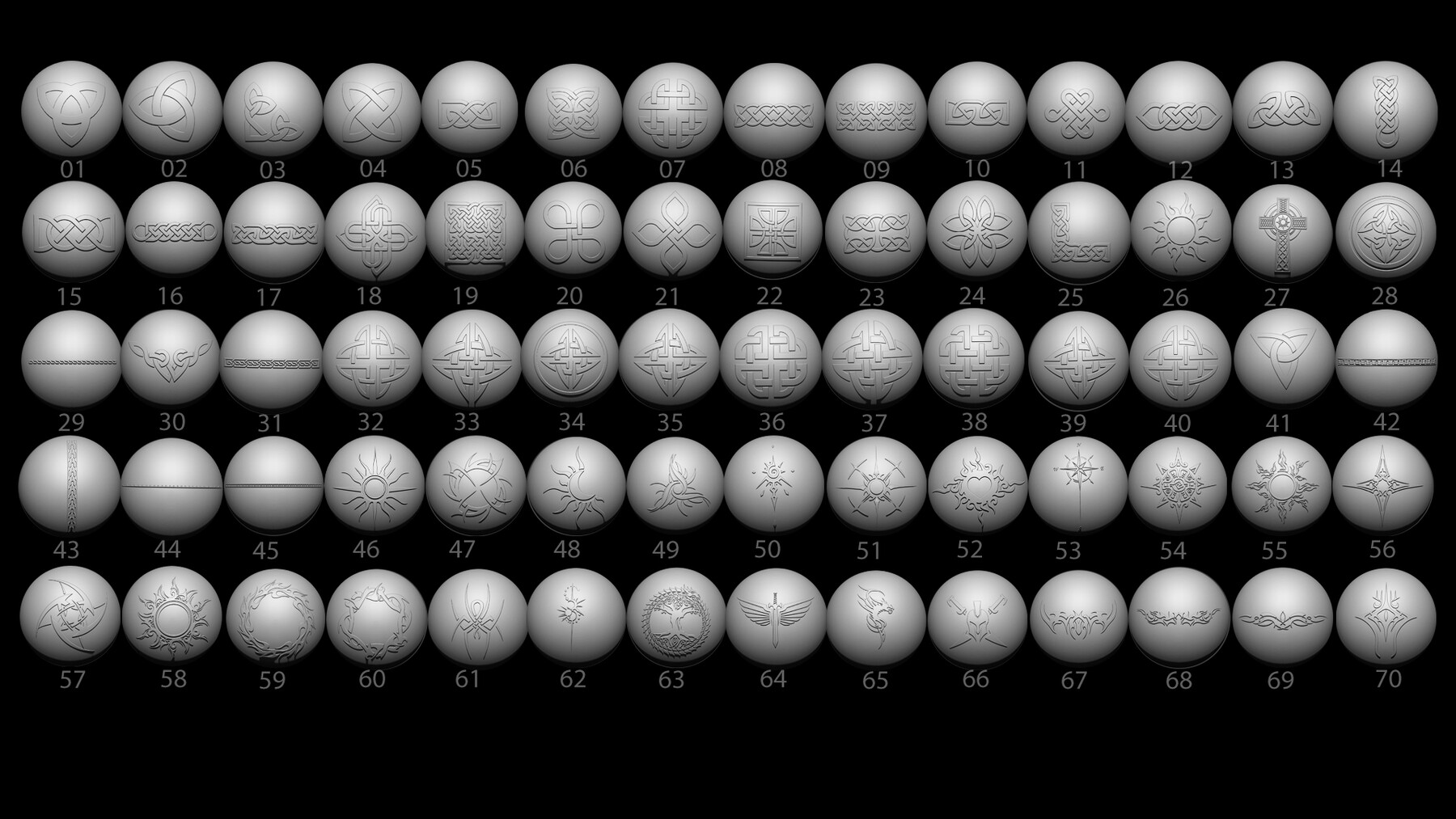 ArtStation - 70 Pattern Alpha Maps | Brushes