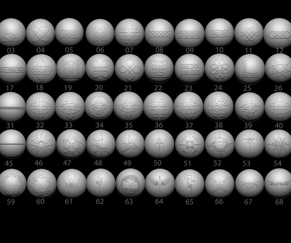 ArtStation - 70 Pattern Alpha Maps | Brushes