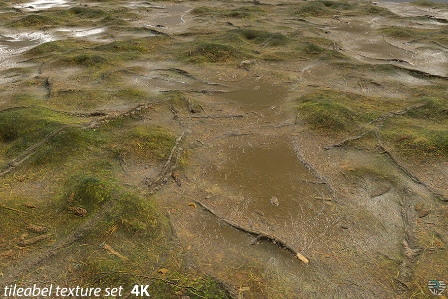 ArtStation - PBR Texture Dirt Grass Mud Puddles | Game Assets