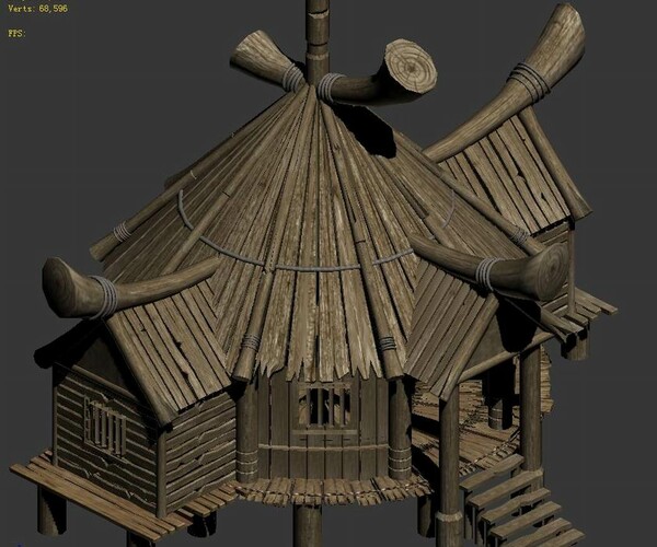ArtStation - Wooden Buildings - Pharmacy 01 | Game Assets