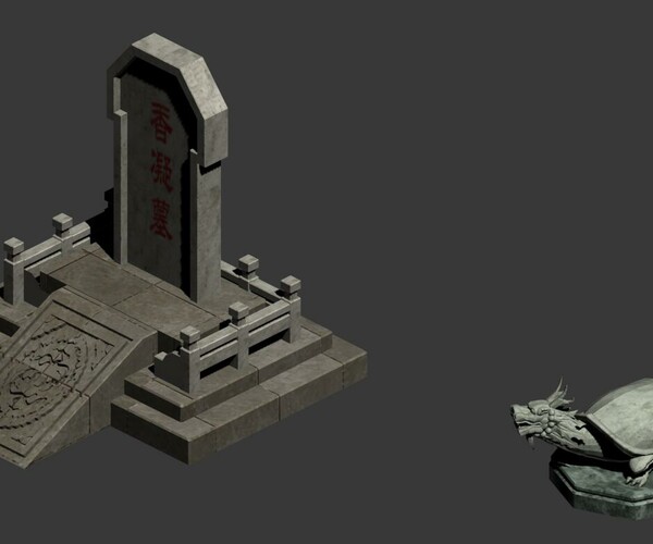ArtStation - Cemetery stone stone - basaltic animal stone | Game Assets