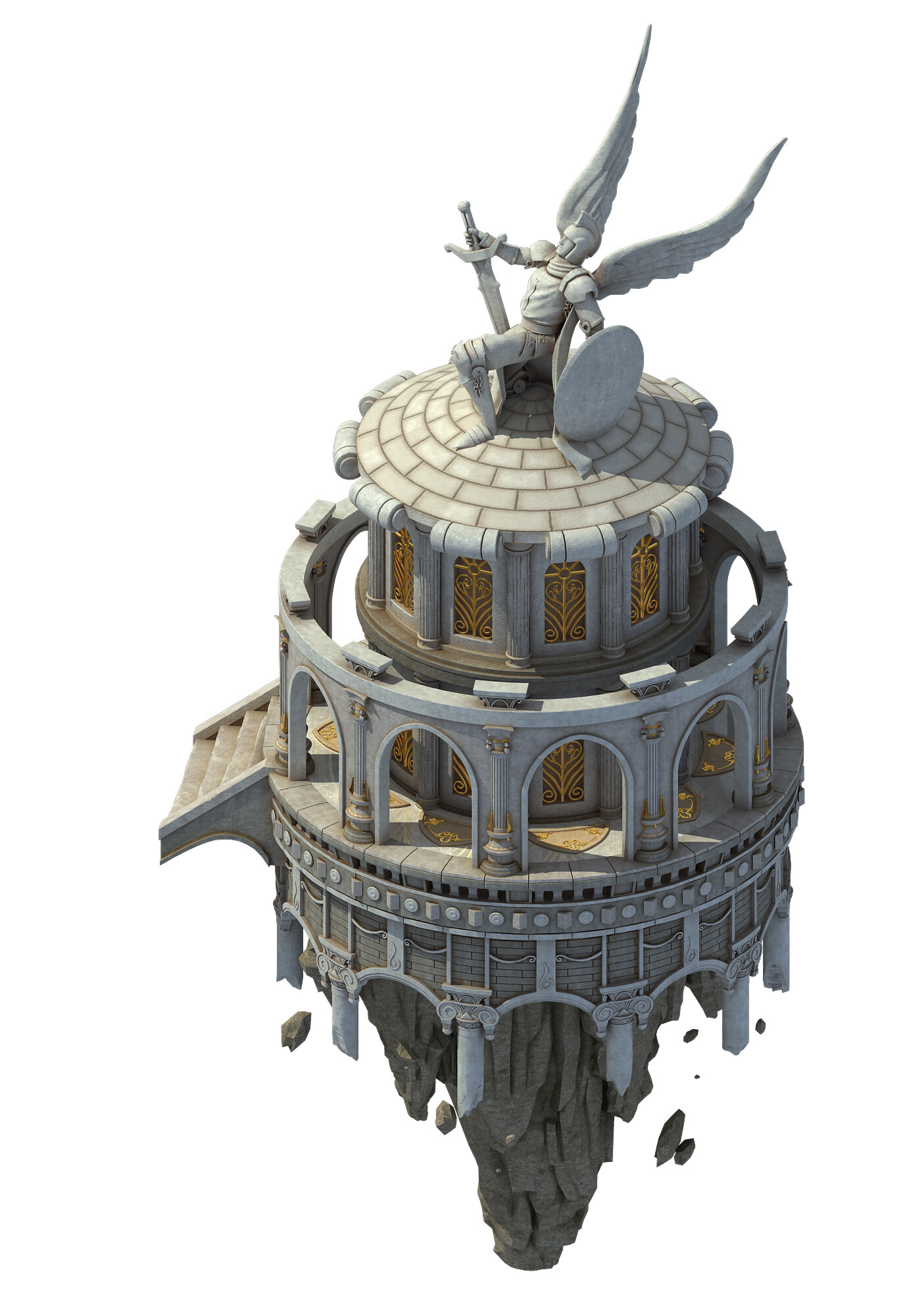 ArtStation - God of the country - white small turret | Game Assets