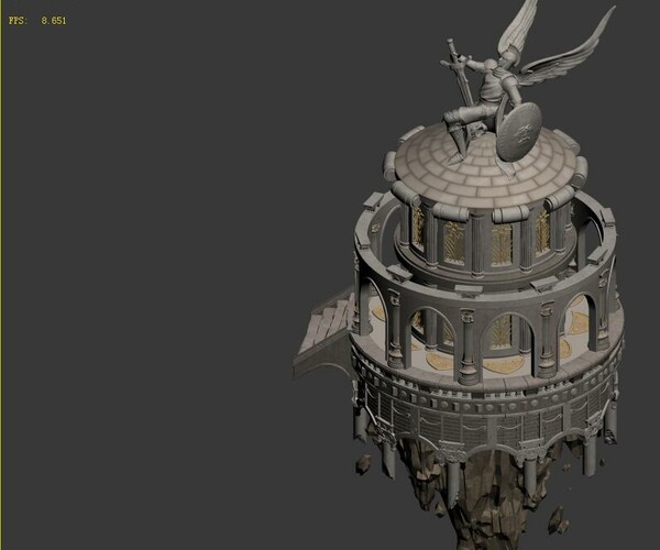 ArtStation - God of the country - white small turret | Game Assets