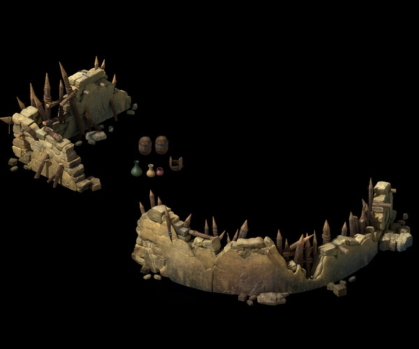 ArtStation - Death Desert - Broken Wall | Game Assets