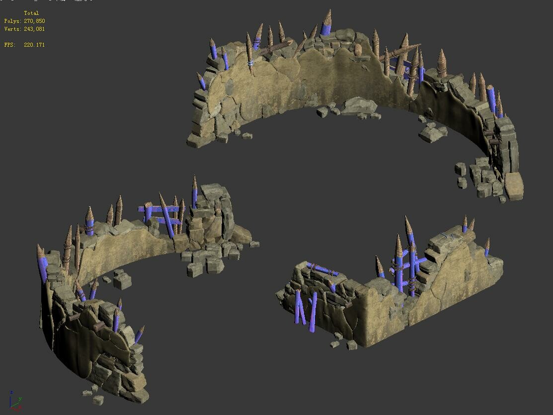 ArtStation - Death Desert - Broken Wall 02 | Game Assets