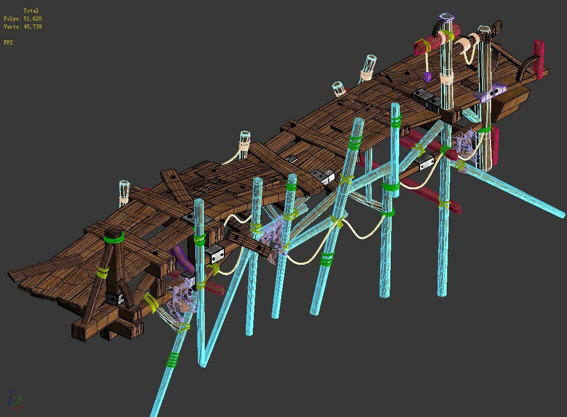 ArtStation - Death desert - wooden bridge Broken 01 | Game Assets