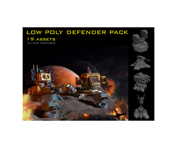 ArtStation - low poly defender pack | Game Assets