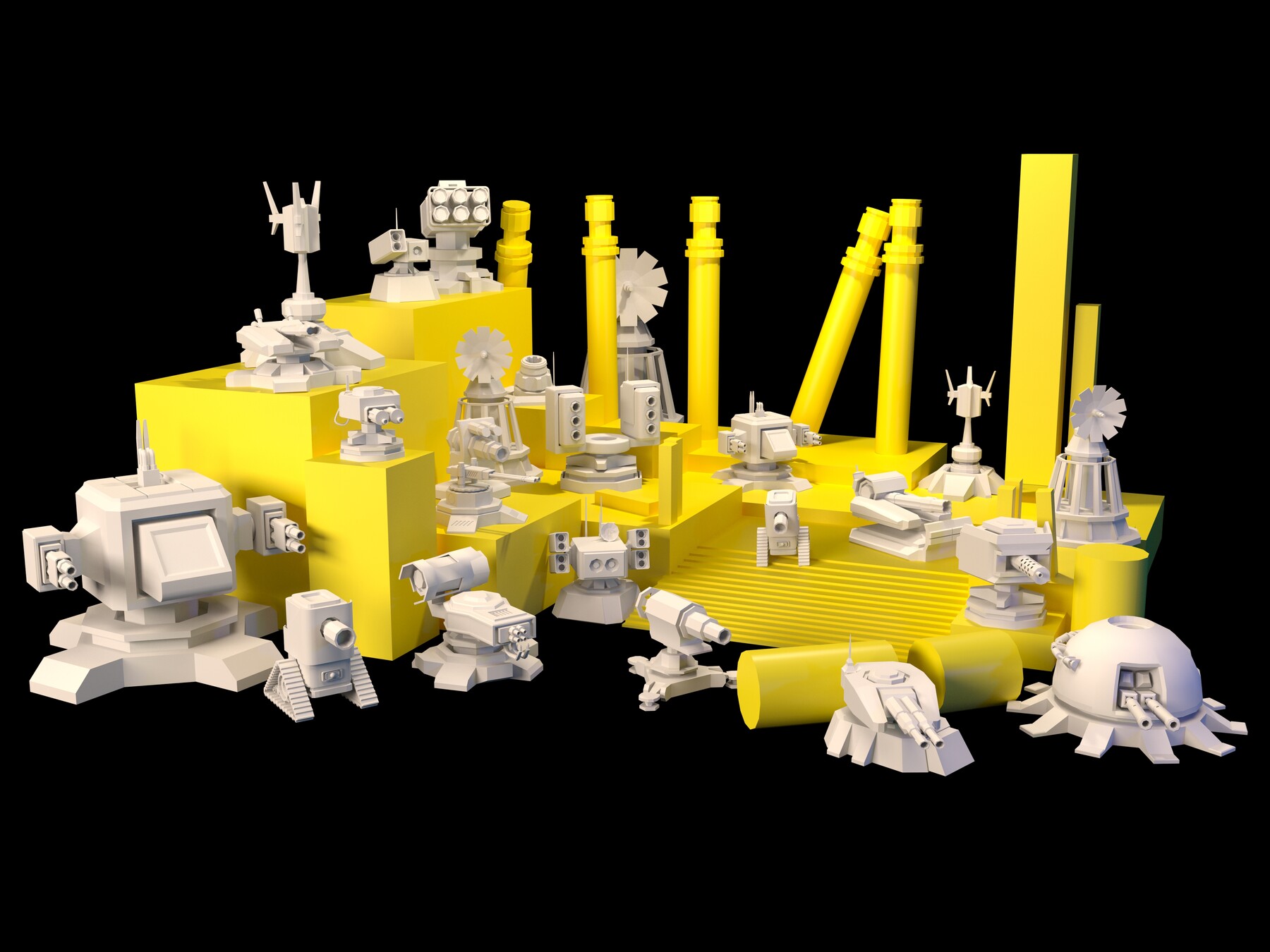 ArtStation - low poly defender pack | Game Assets