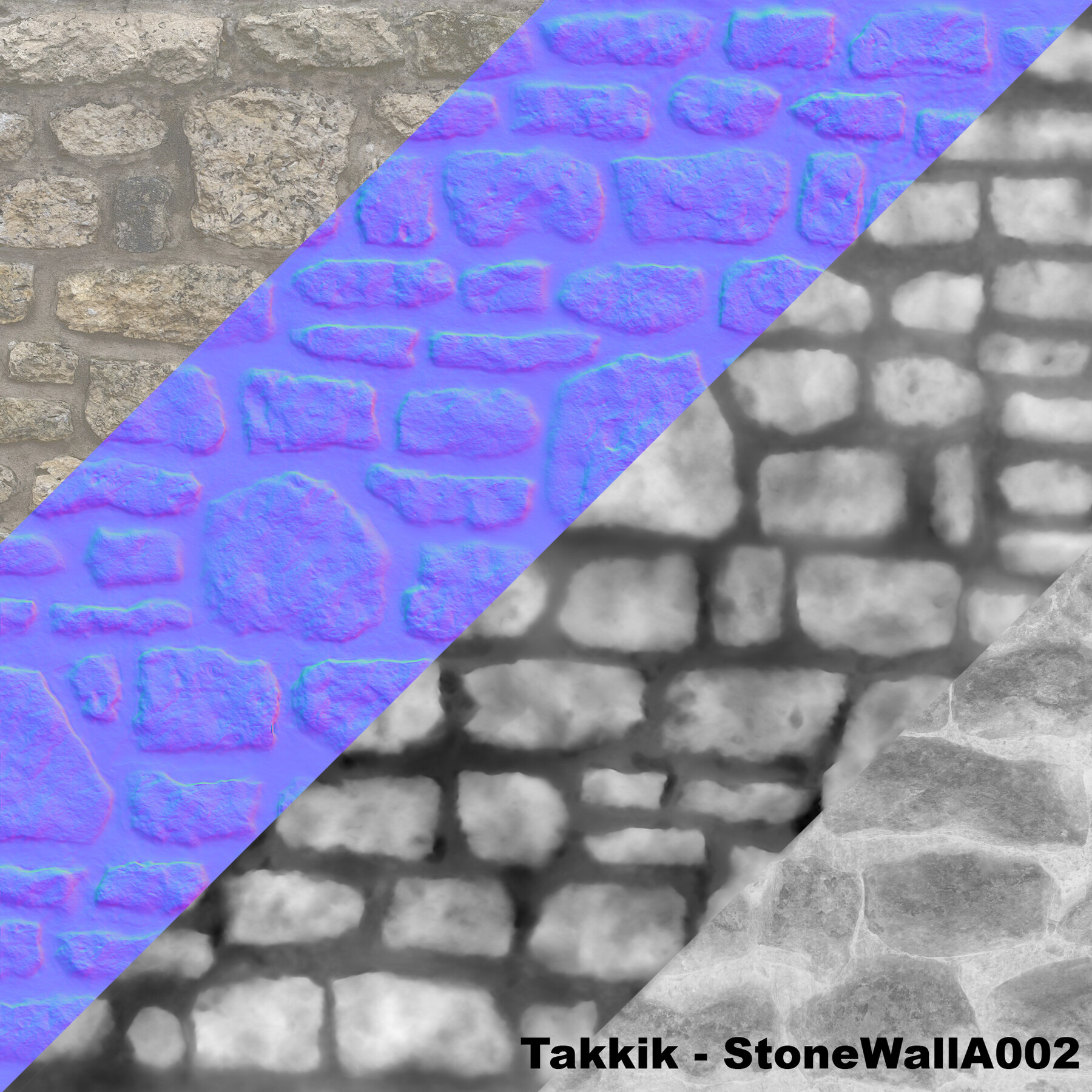 ArtStation - PBR Texture - StoneWallA002 (Photogrammetry) | Game Assets