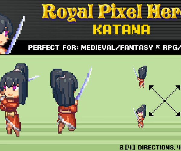 ArtStation - Pixel Art Chibi: Katana / Royal Pixel / Isometric | Game ...