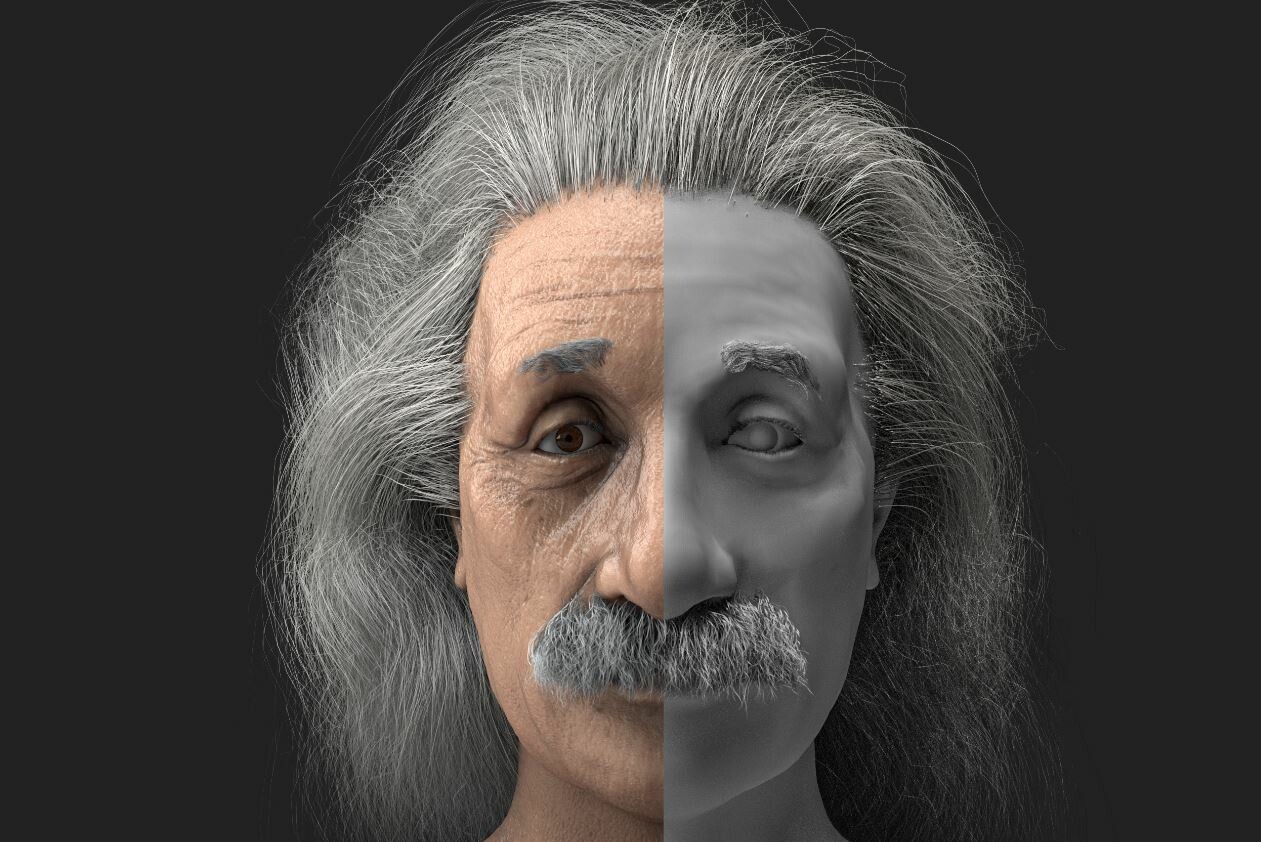 ArtStation - Albert Einstein 3D Low poliy Realistic Character Model 3D ...