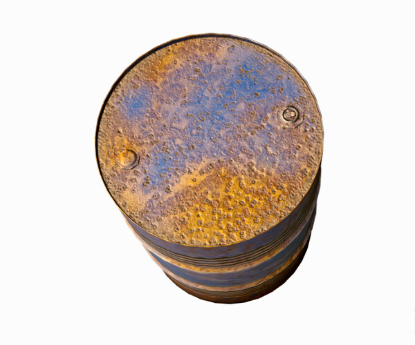 ArtStation - rusty metal barrel blue | Game Assets