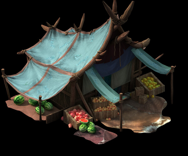 ArtStation - Forgotten land - fruit stand | Game Assets