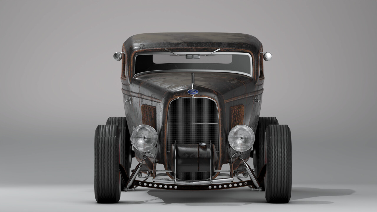 ArtStation - 1932 Ford 3 Windows Modified Rat Rod 3D model | Resources