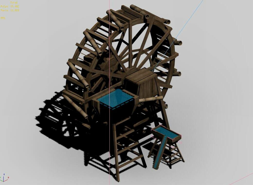 ArtStation - Yamano - Seaside - Waterwheel 01 | Game Assets