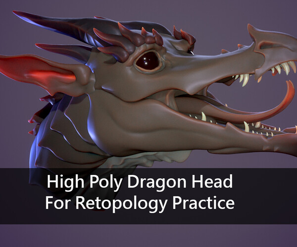 ArtStation - High Poly Dragon Head For Retopology Practice | Resources