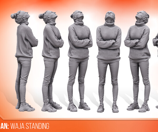 ArtStation - Cleaned Raw 3D Body scan of Waja Standing | Resources