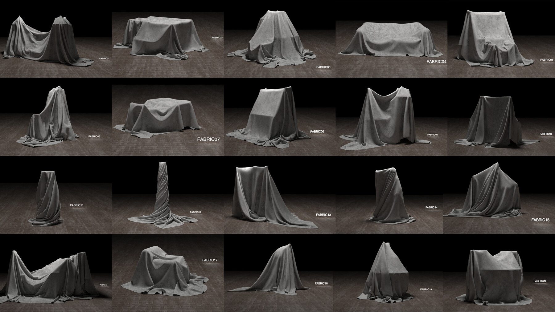 ArtStation - Fabric Cover PACK 20 Meshes | Resources