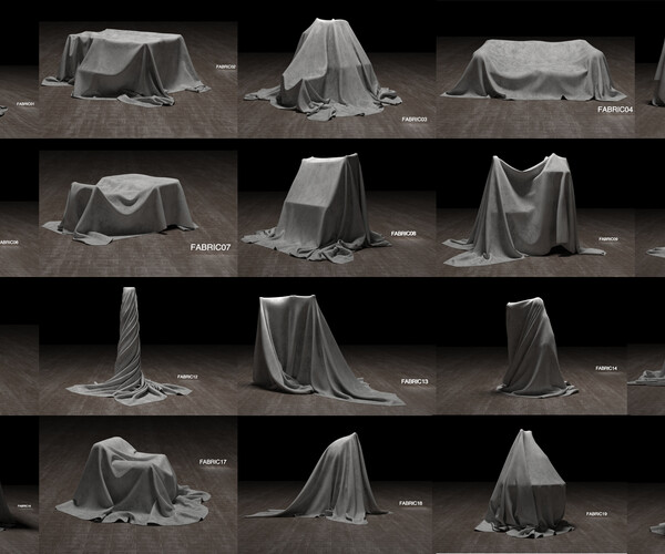 ArtStation - Fabric Cover PACK 20 Meshes | Resources