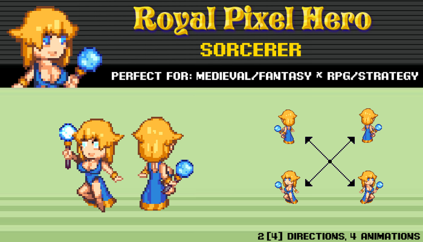 ArtStation - Pixel Art Chibi: Sorcerer / Royal Pixel / Isometric | Game ...