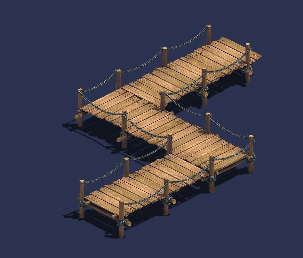 ArtStation - Iron Cable - Wooden Bridge 069 | Game Assets