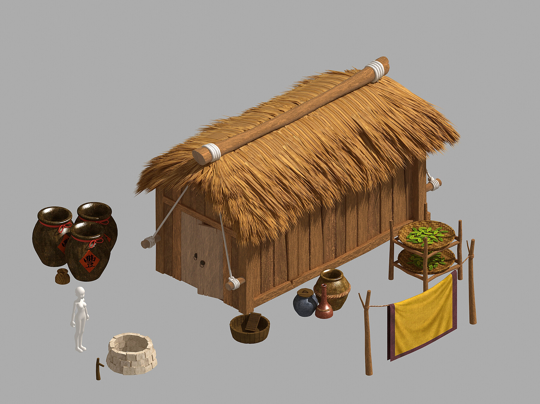 ArtStation - Rural Architecture - House 02 | Game Assets