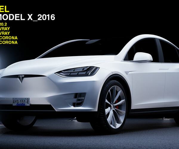 ArtStation - Tesla Model X 2016 - 3D Model. Twinmotion, Max, Vray ...