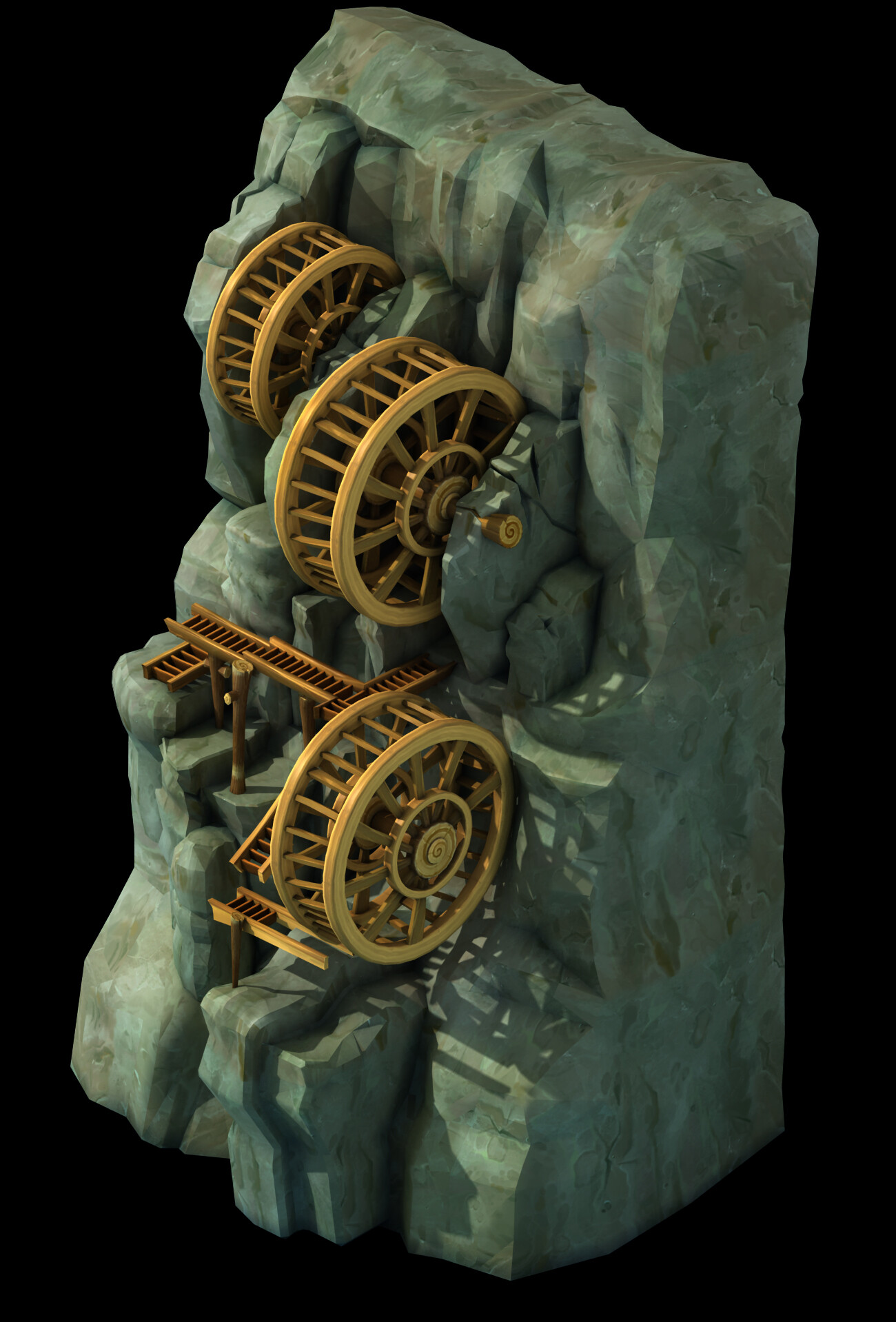 ArtStation - Cliffside - Waterwheel 02 | Game Assets