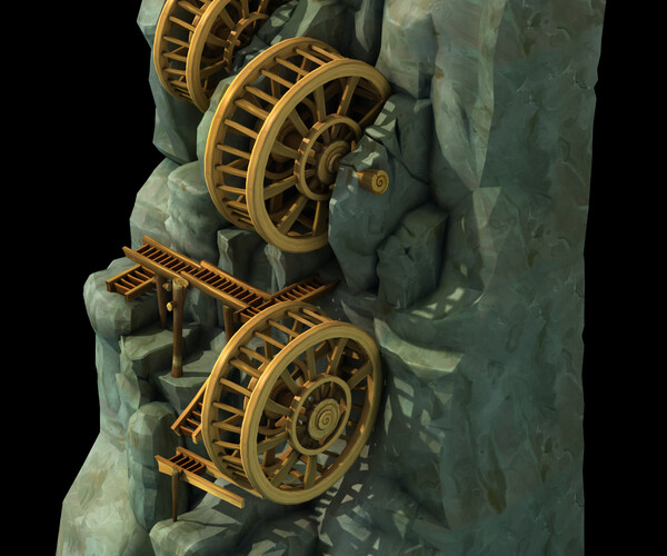 ArtStation - Cliffside - Waterwheel 02 | Game Assets