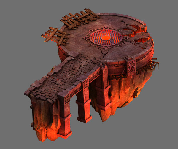 ArtStation - Magma Rift - Round Platform 01 | Game Assets